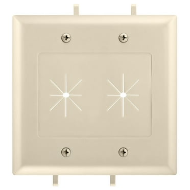 Cmple - Cable Plate with Flexible Opening, 1 Gang - Lite Almond ...