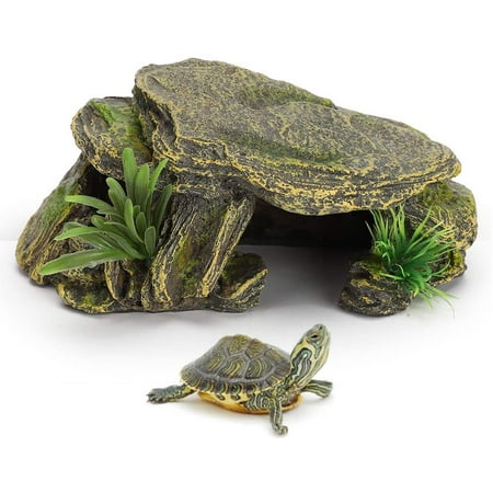 Turtle Reptile Habitat Hideout Caves Aquarium Fish Tank Amphibious ...