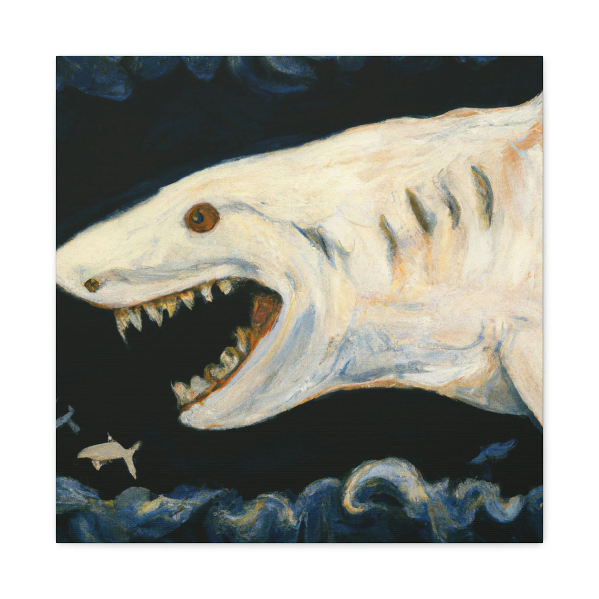 Shark in the Moonlight - Canvas - Walmart.com