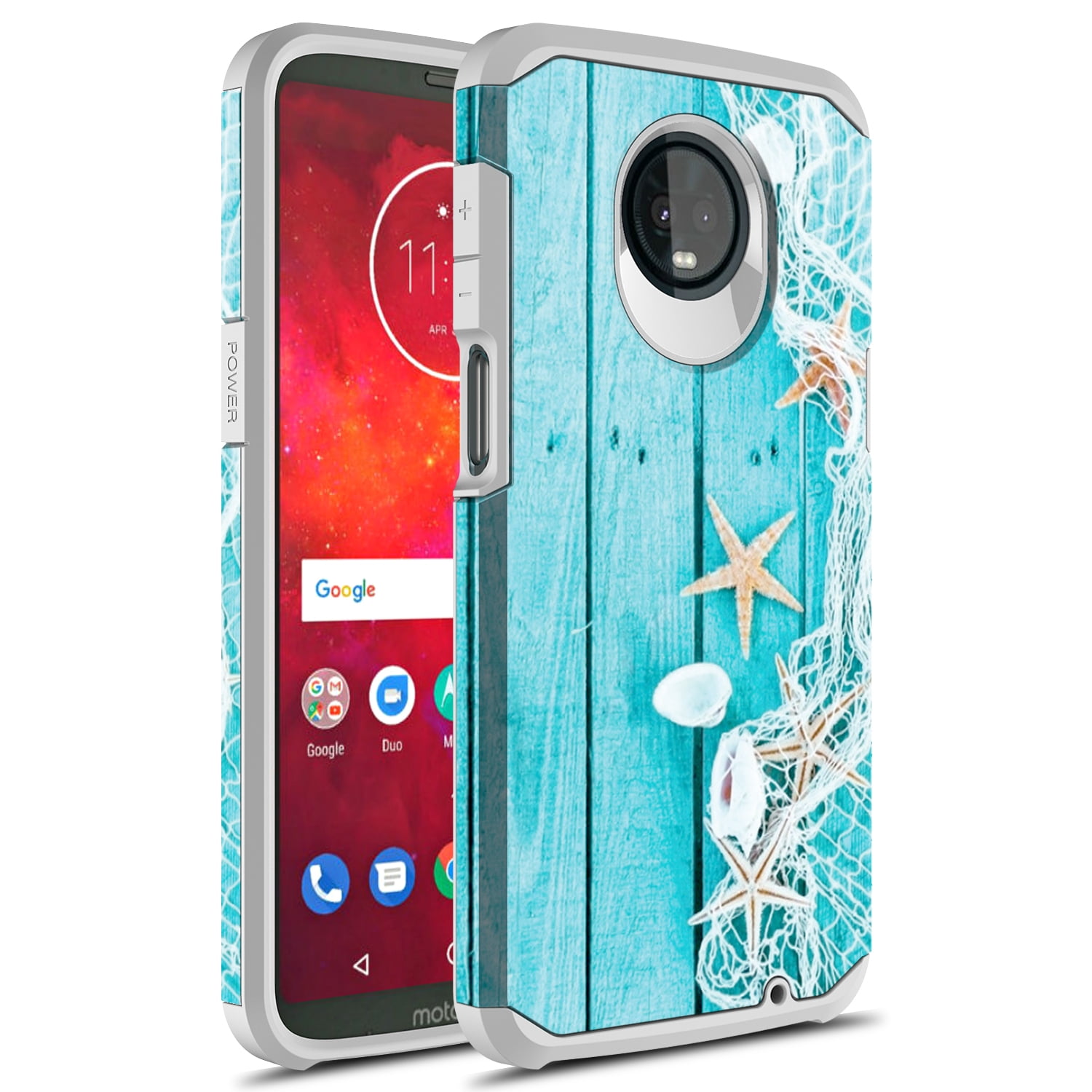 Moto Z3 Case, Moto Z3 Play Case, Rosebono Slim Hybrid Shockproof Hard ...
