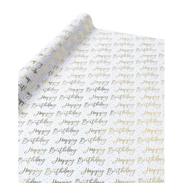Roobee Gold Foil & Confetti Premium Wrapping Paper - Walmart.com