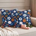 Ball Sports Outdoor Waterproof Pillow Covers, Navy Blue Decorative ...