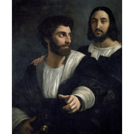 Portrait of artist with Friend by Raphael, Circa 1515-1518, (1483-1520 ...