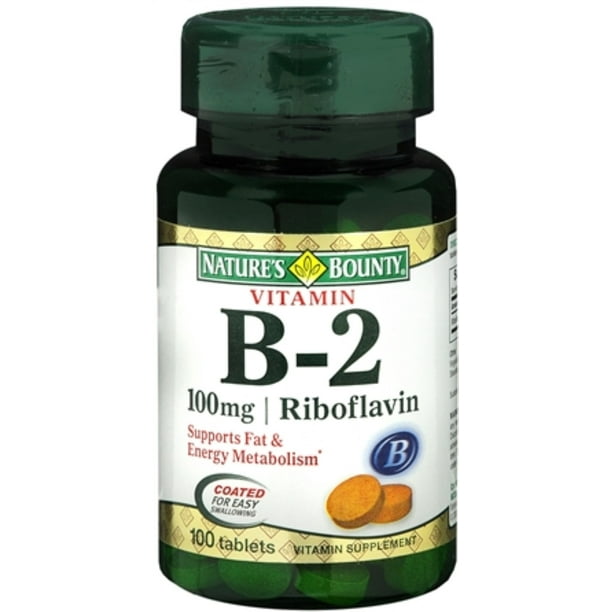 Nature's Bounty Vitamin B-2 100 mg, 100 Tablets (Pack of 4) - Walmart ...