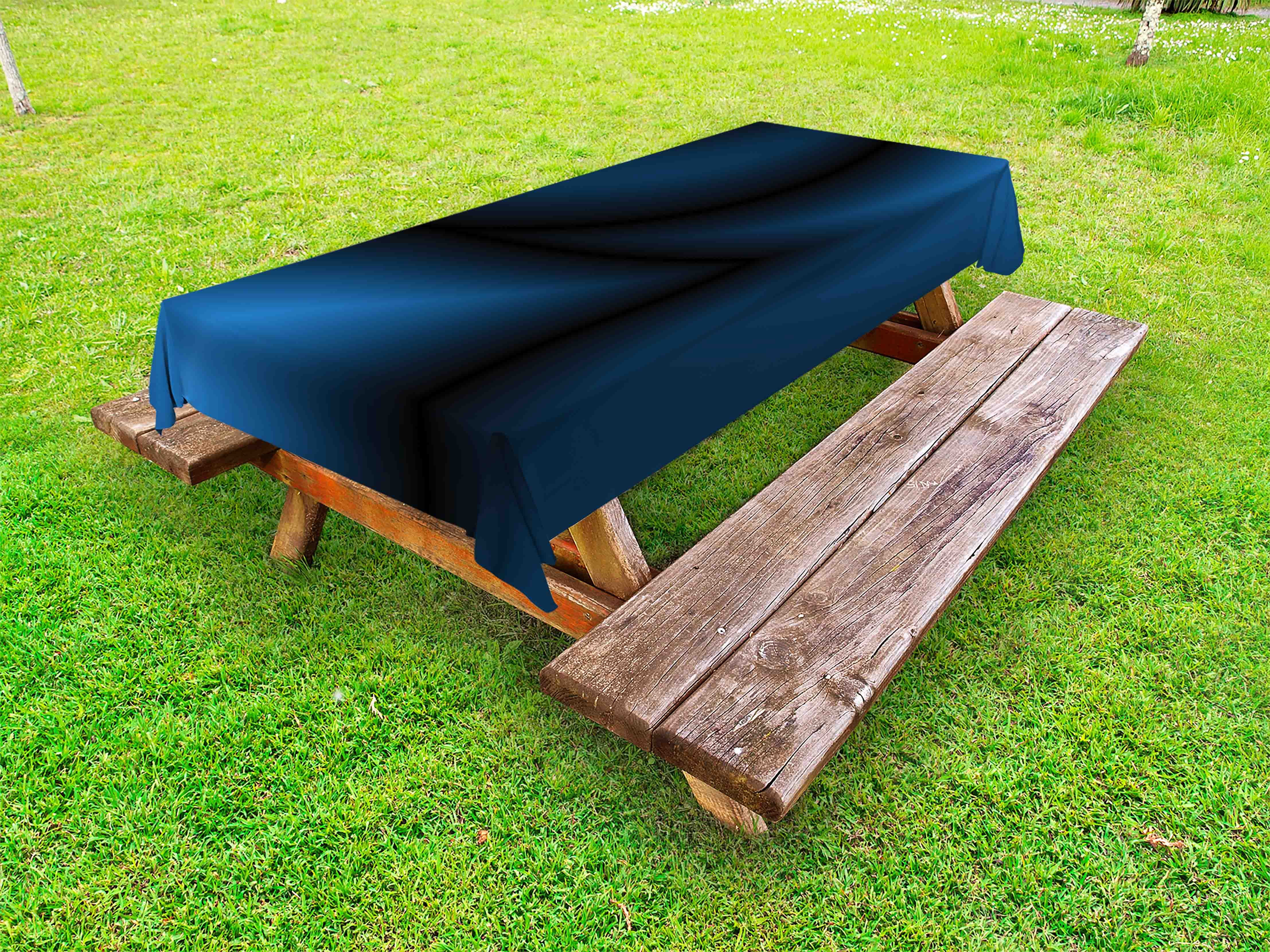 Navy Blue Outdoor Tablecloth, Deep in the Majestic Ocean Themed Dark ...
