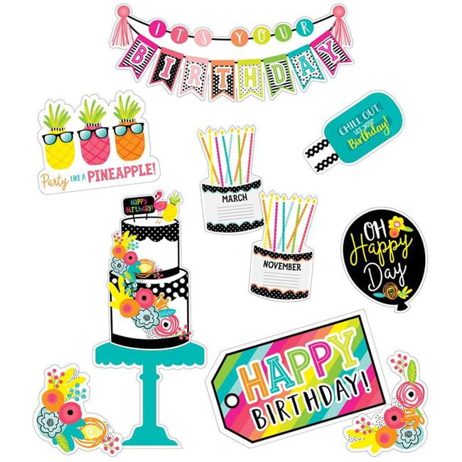 Carson Dellosa Tropical Pineapple Birthday Bulletin Board Set Simply ...