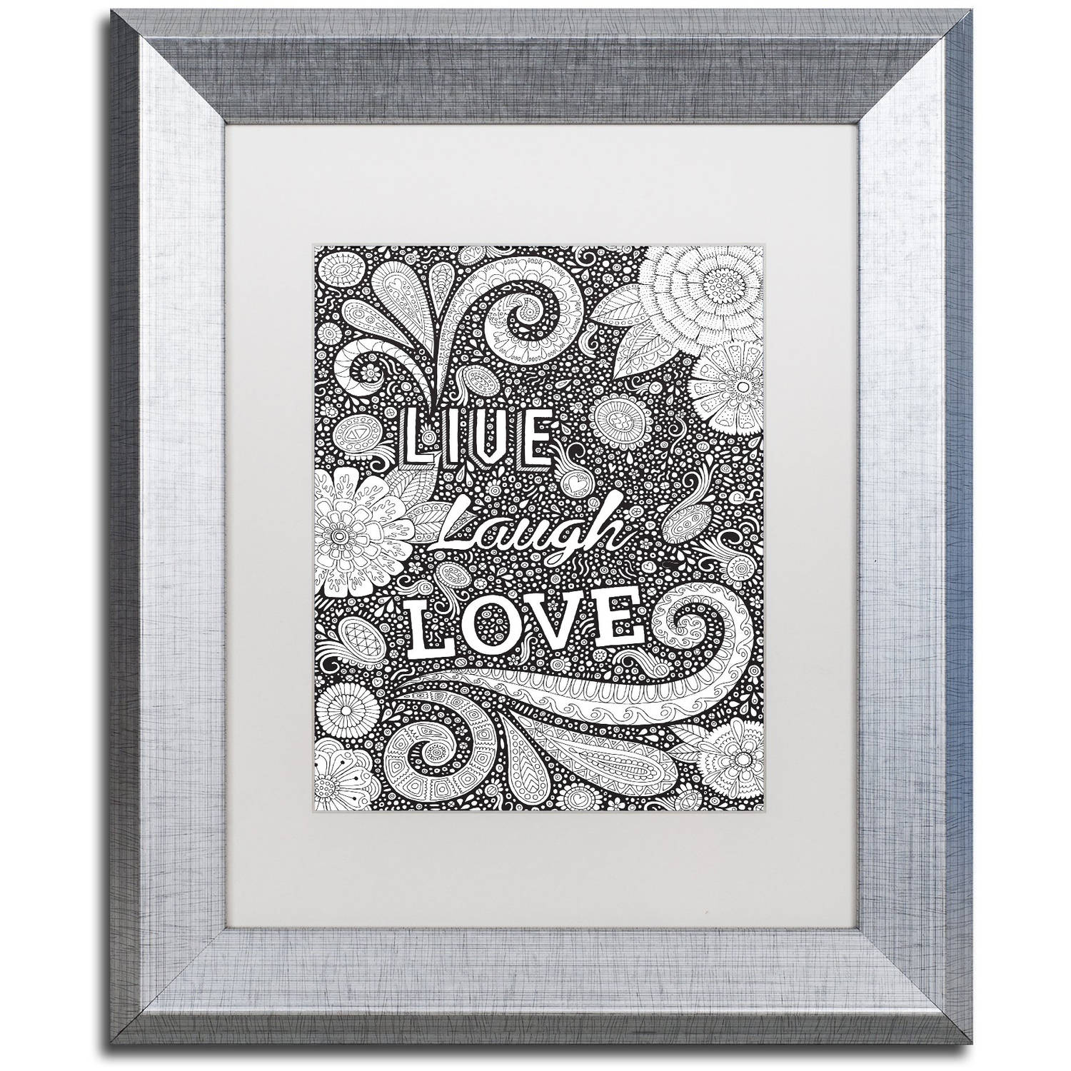 Trademark Fine Art "Live Laugh Love Black" Canvas Art by Hello Angel ...