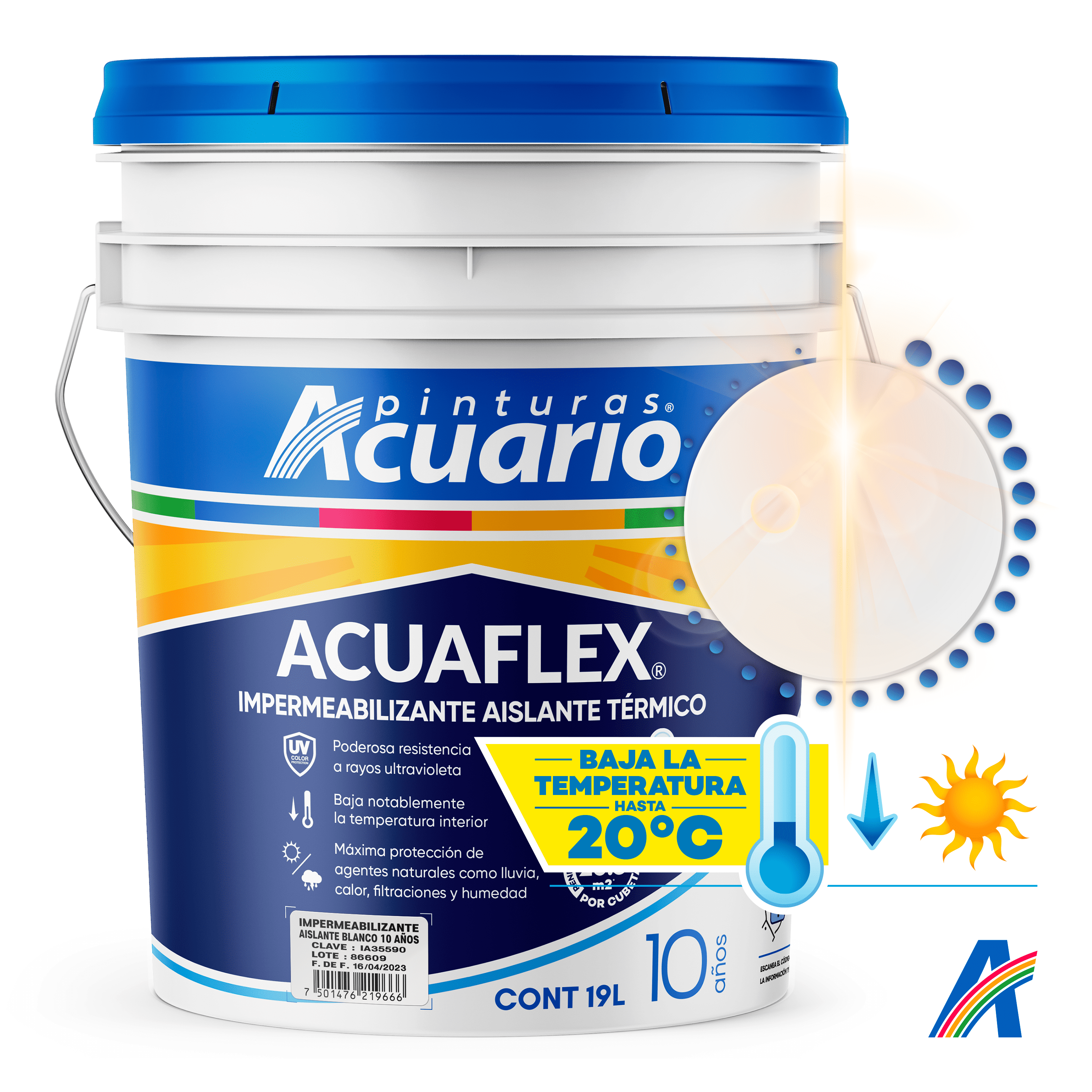 Impermeabilizante Aislante Térmico Pinturas Acuario Acriterm Acuaflex ...