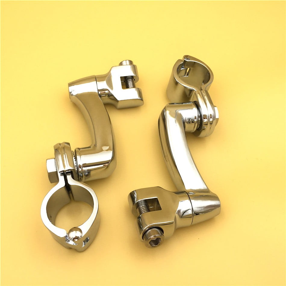 Buy HTT Motorcycle Chrome 360 Degree Adjustable Highway Peg Mounting ...