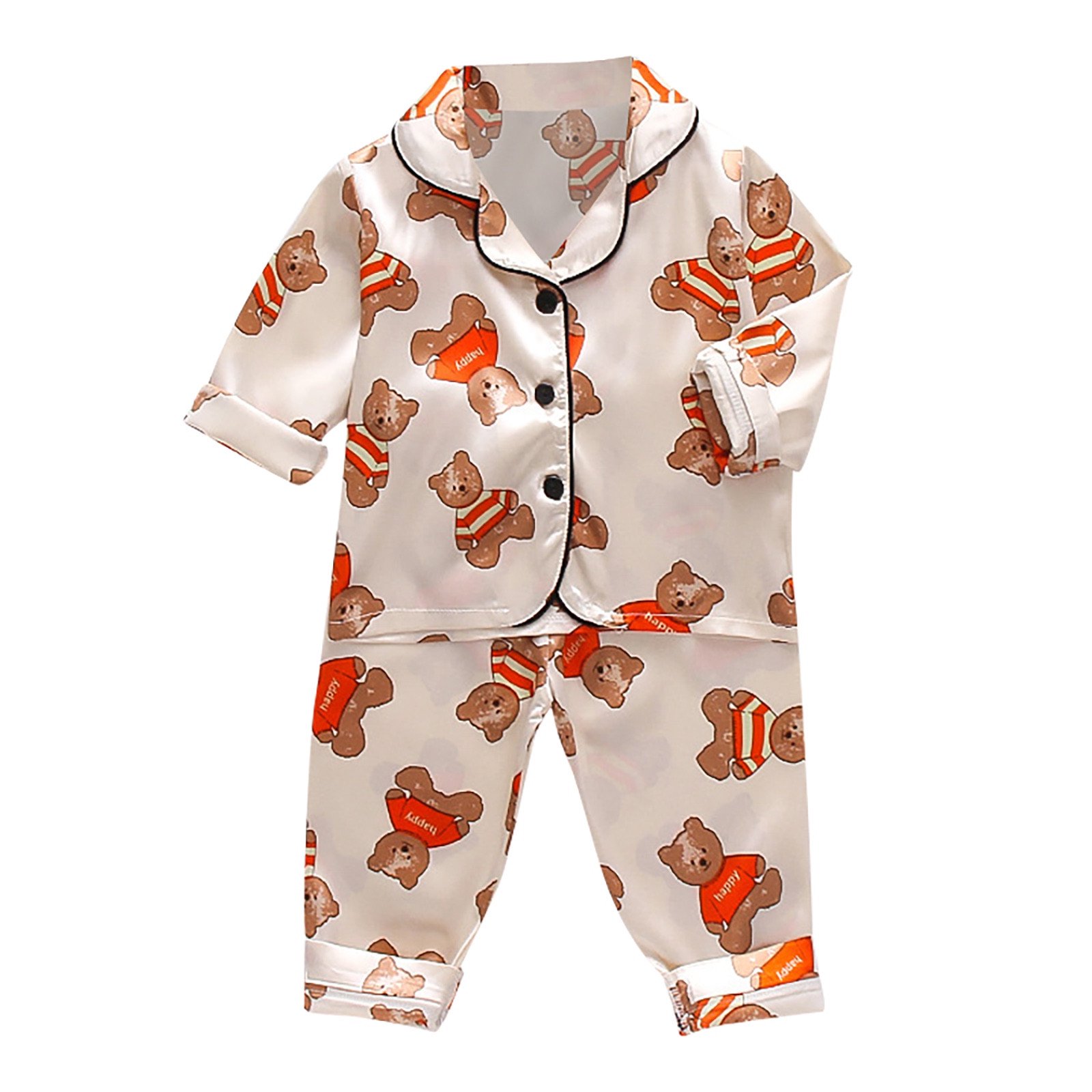 Click here for Wenxiaoo Toddler Boy Silk Pajamas Set Cartoon Butt... prices