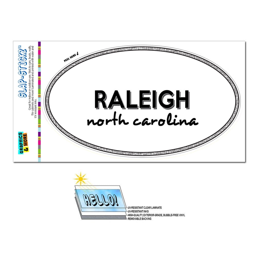Raleigh, NC - North Carolina - Black and White - City State - Oval ...