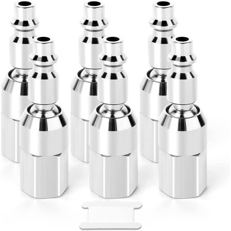 XBRW 1/4" Swivel Air Plug, 6-Pack Industrial Swivel Coupler and Plug, 1 ...