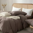 ZOVAN Queen Size Bedding Set, 100% Washed Cotton Duvet Cover, Super ...