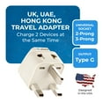 OREI Grounded Universal UK, Hong Kong Travel Adapter - 2 In 1 - Type G ...