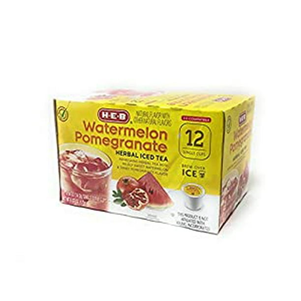HEB Watermelon Pomegranate Herbal Ice Tea Single Serve Pods - 12 count ...