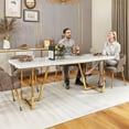 Dextrus Modern Dining Table, 82 inches Rectangle Dinner Table for 6-8 ...