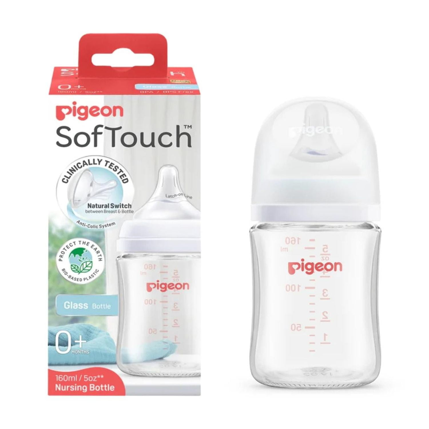 Biberón Pigeon Soft Touch 160ml Vidrio Boca Ancha Bebé 0m+ | Walmart en ...