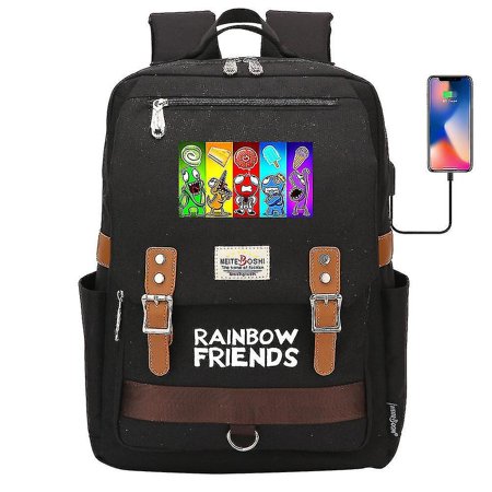 Rainbow Friends Backpack Waterproof School Bag Backpack Color Children ...