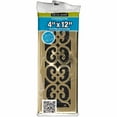 Decor Grates 4" x 12" Scroll Design Steel Plated Bright Brass Floor ...