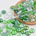 Flat Glass Marble Vase Fillers, 1LB Green Mixed Color Gems Pebbles ...