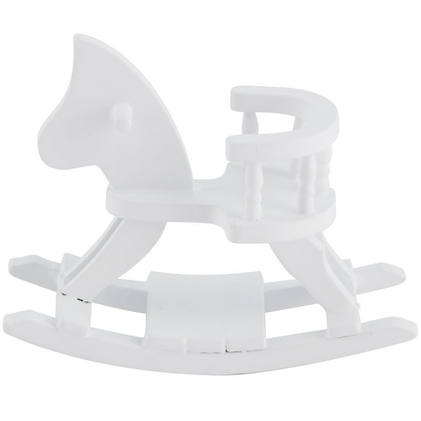 Wooden Rocking Horse,1：12 Wooden Dollhouse Horse Mini Furniture ...