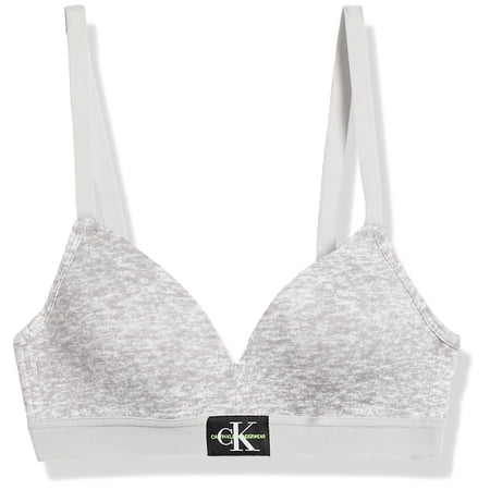 Calvin Klein Girls' Molded Monogram Bra with Adjustable Straps, Heather ...