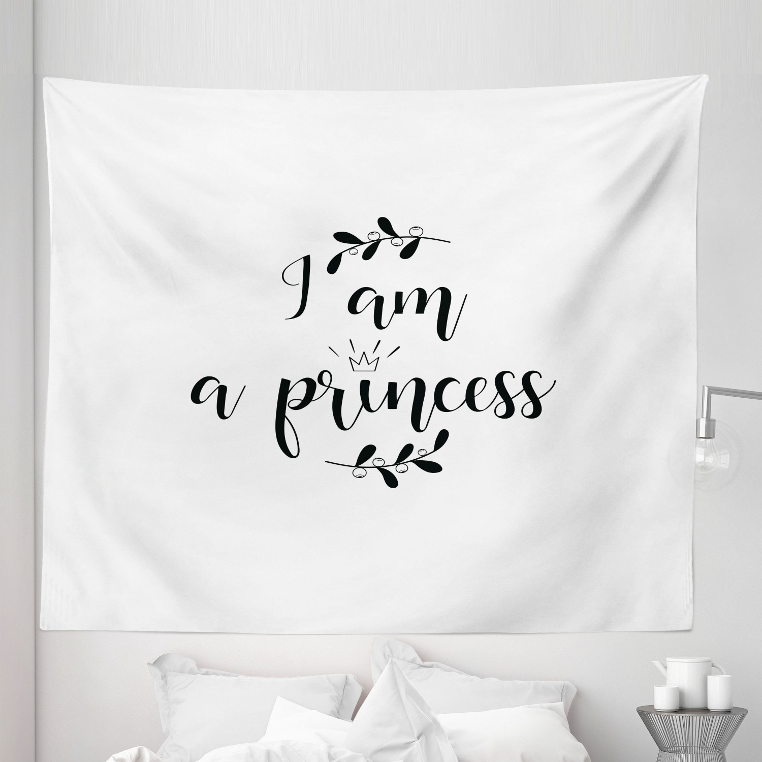 Cartoon Tapestry Monochrome Hand Writing Style Words With Olive Branch Cartoon Tapestry Monochrome Hand Writing Style Words With Olive Branch