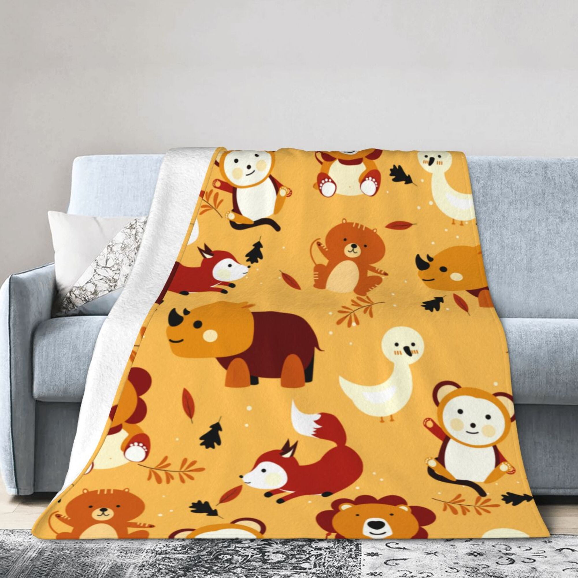 DouZhe Ultra-Soft Micro Fleece Lightweight Flannel Bed Blanket, Cartoon ...