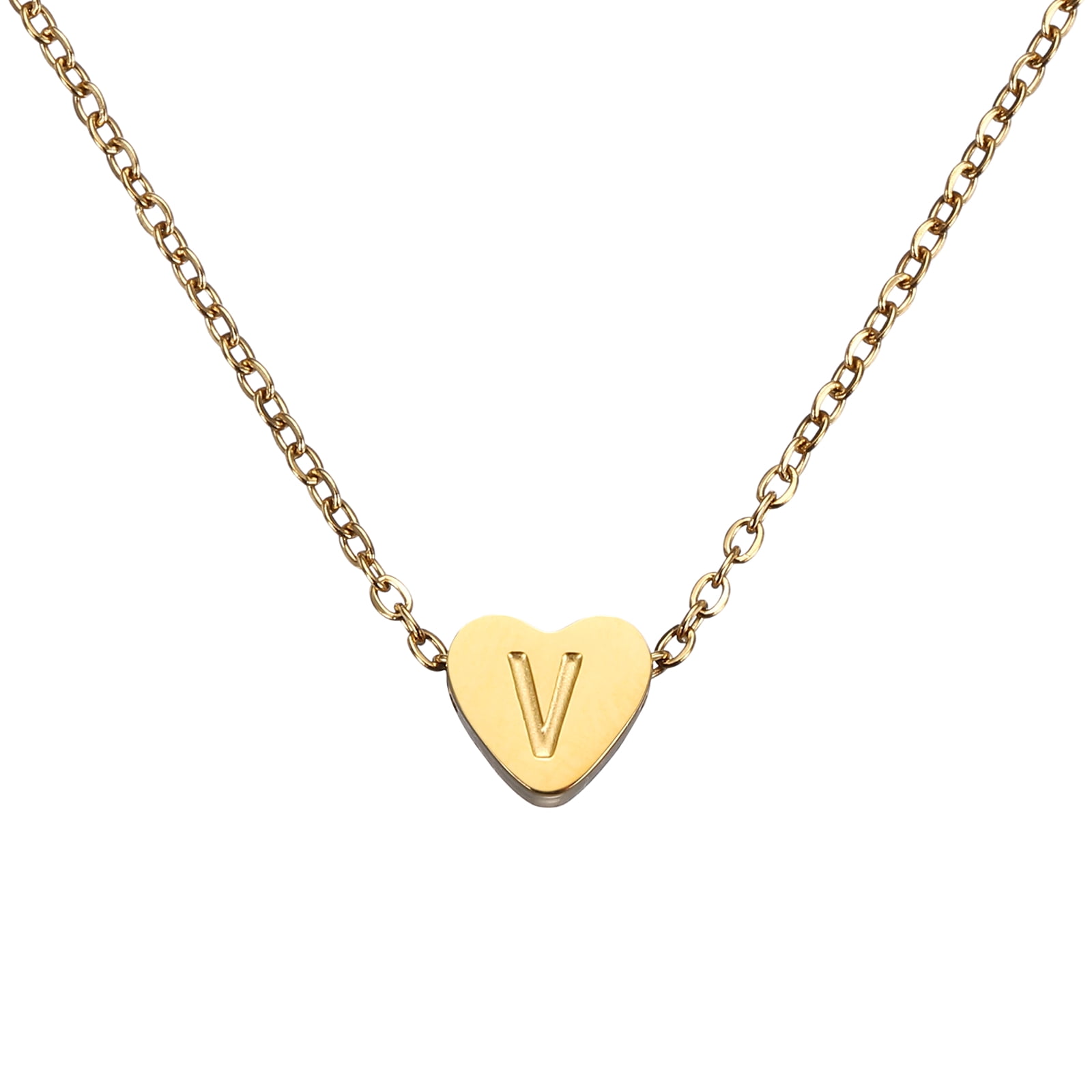 Click here for Uxcell Initial Heart Necklace For Women  18k Gold... prices