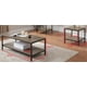 Kinley 3 Piece Coffee Table Set, Gray Wood & Black Metal, Industrial ...