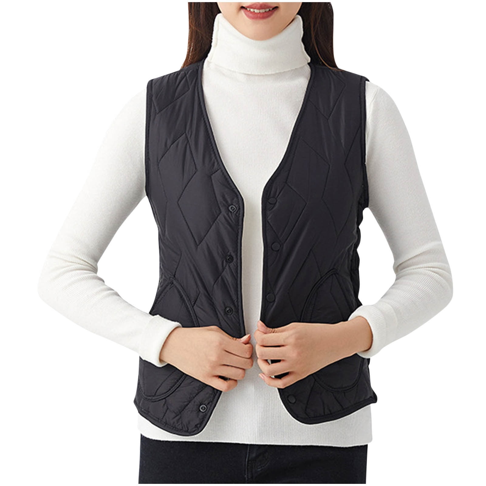 Click here for Mevxay Plus Size Puffer Vest For Women Winter Warm... prices
