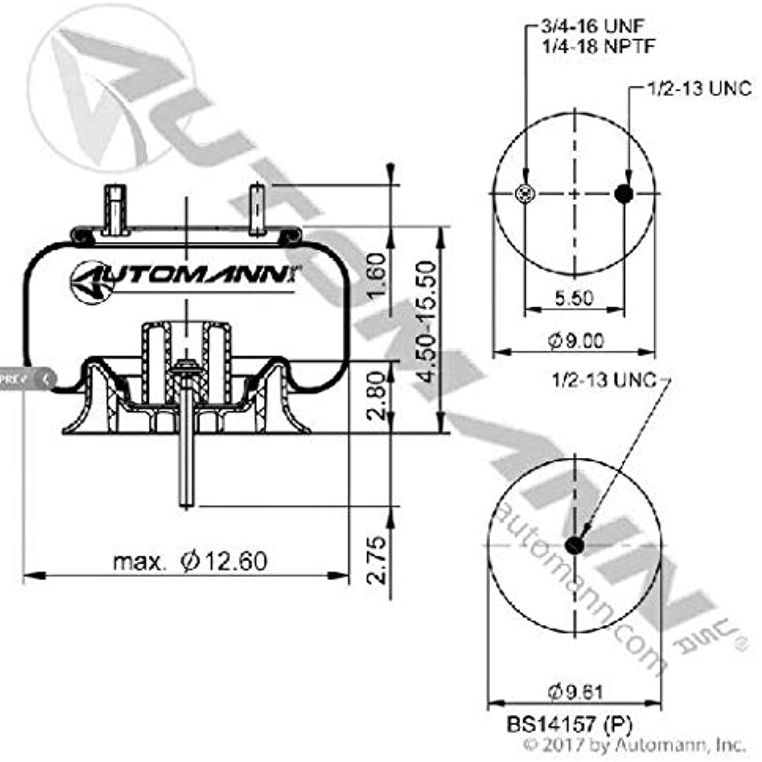 AIR SPRING ROLLING LOBE - FIRESTONE REPLACEMENT 9807 - Walmart.com