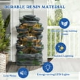 Magic Union 7-Tier Cascading Rock Water Fountain, 24" H Outdoor ...