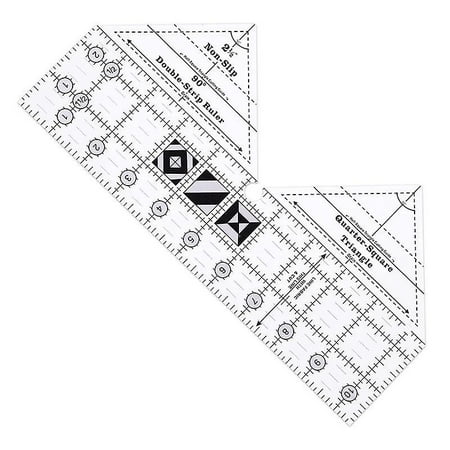 90 Degree Double Strip Quilt Ruler, 10 Inch Acrylic Triangle Rulers ...