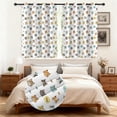 Cat and Fish White Pattern Blackout Curtains,Triple Weaved Fabric ...
