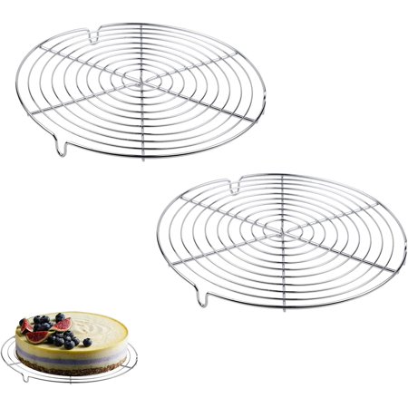 NETSENG Set of 2 Round Cooling Pastry Racks with 3 Chrome Steel Feet, D ...