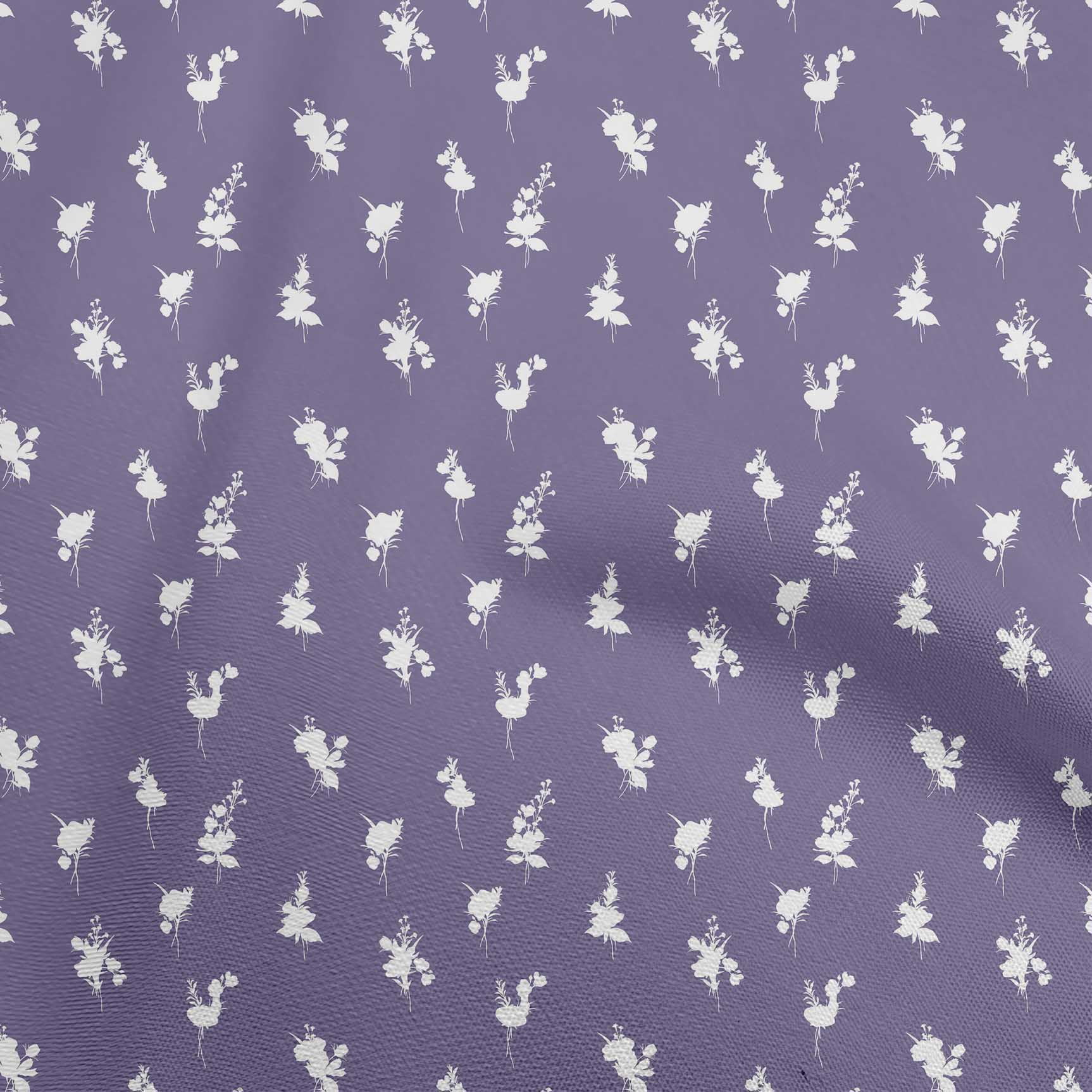 oneOone Velvet Violet Fabric Floral Fabric For Sewing Printed Craft ...