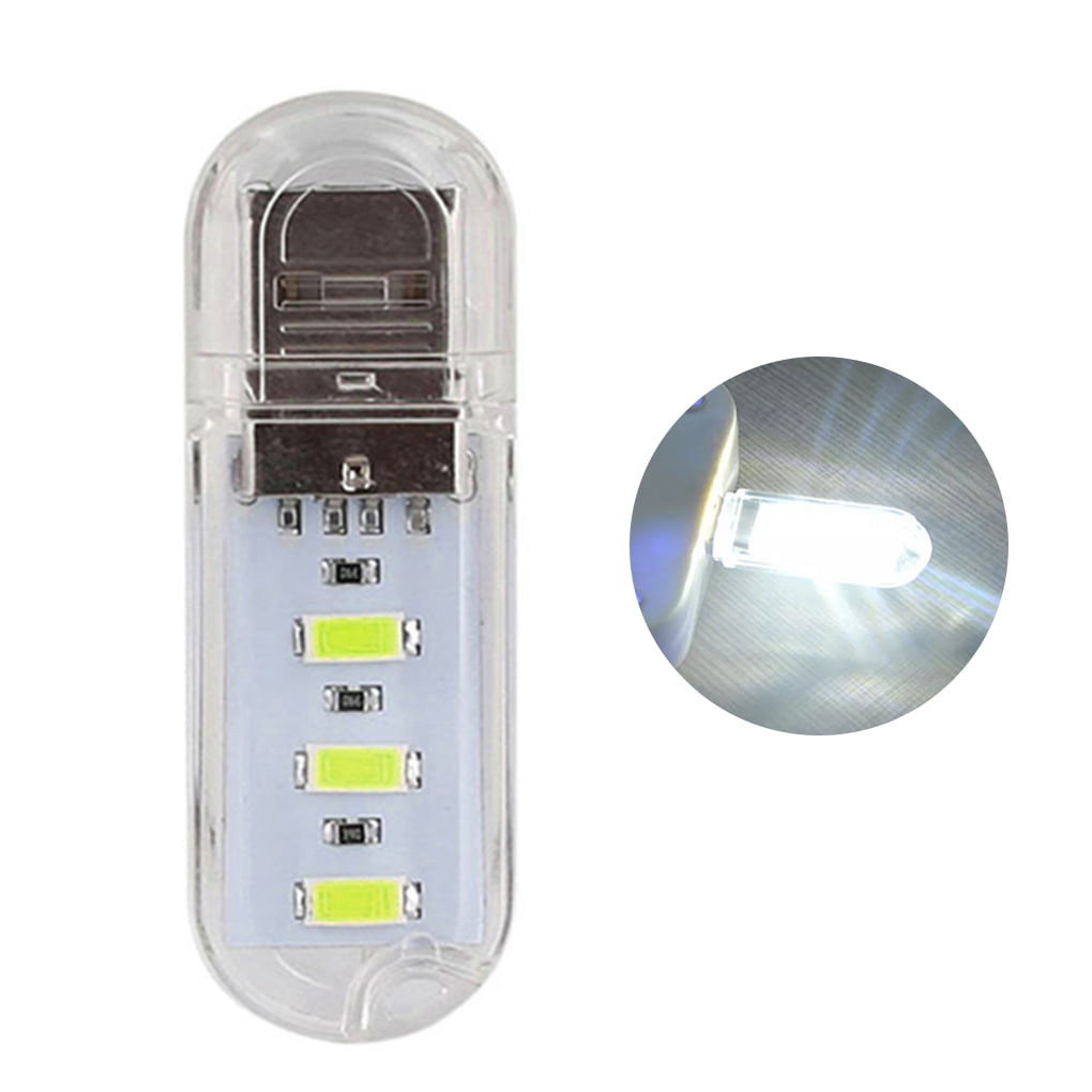 USB LED Table Lamp Portable Reading Desk Light 3 Leds Book Night lights ...
