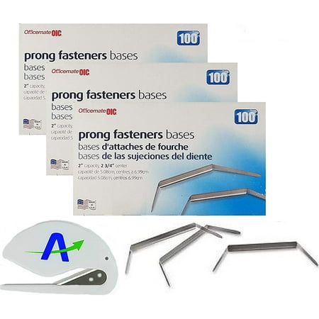 Officemate Prong Paper Fastener, Bases Only, 2 inch Capacity, 2.75 inch ...