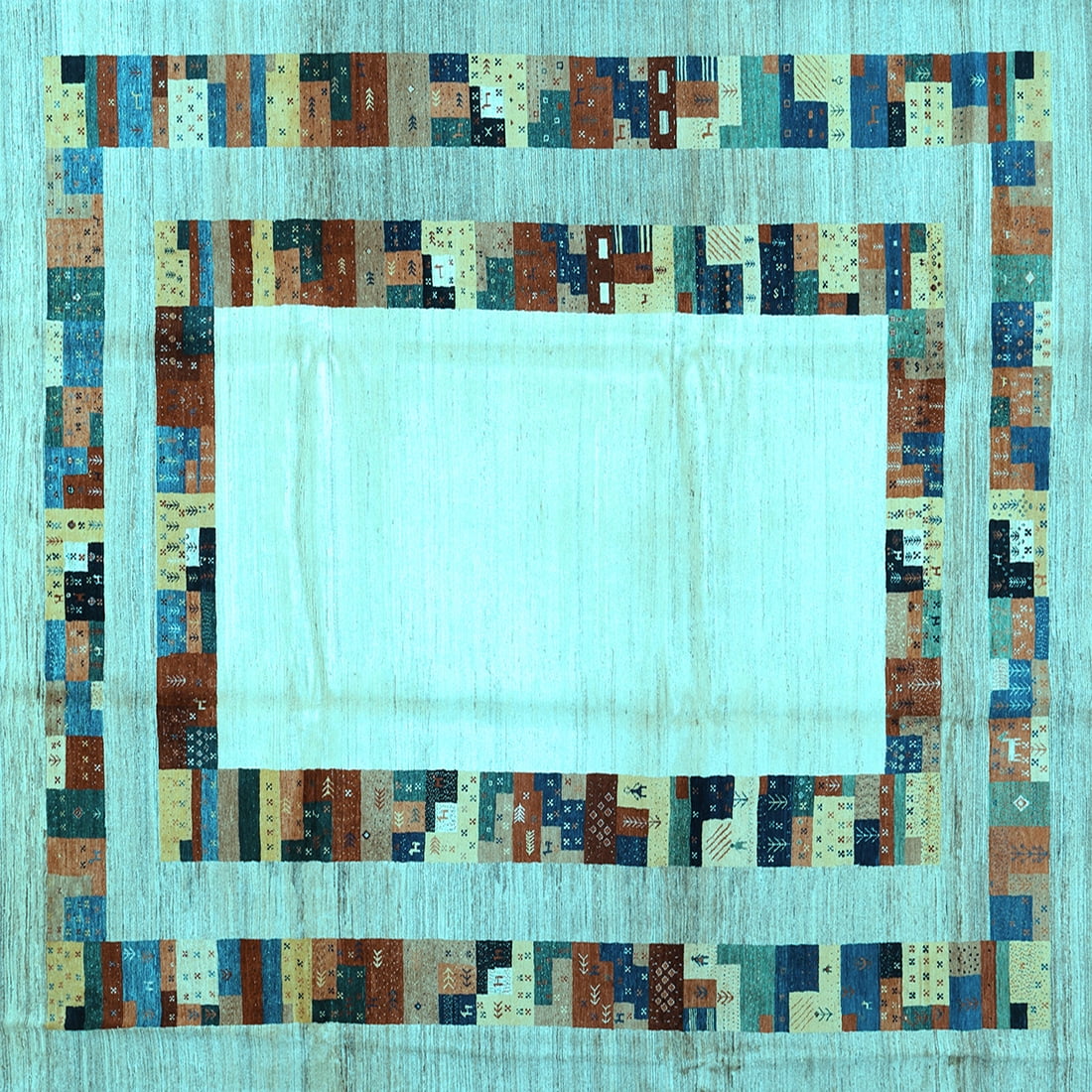 Ahgly Company Indoor Square Abstract Light Blue Contemporary Area Rugs ...