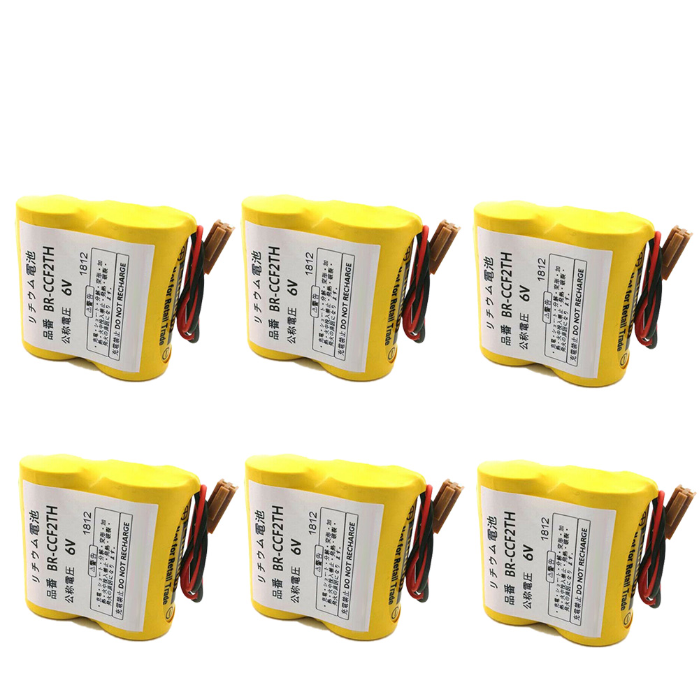 6PCS BR-CCF2TH Battery with Plug 6V 5000mah for A98L-0001-0902/A98L ...