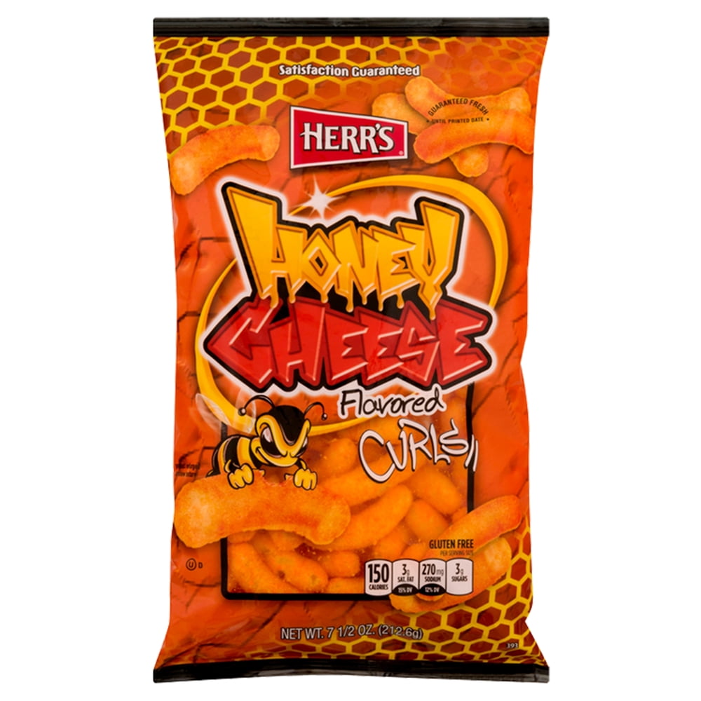 Herr's Honey Cheese Flavored Curls, 7 1/2 oz - Walmart.com - Walmart.com