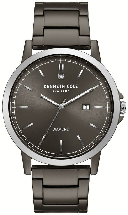 Kenneth Cole - Men's Kenneth Cole Diamond Dial Gunmetal Stainless Steel ...