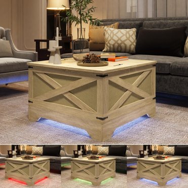 Kate and Laurel Ulani Nesting Coffee Table Set of 2, Walnut/Gold, Mango ...