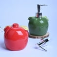 Ceramic Apple Soap Dispenser - Green & Red Apple Liquid Soap Pump for ...