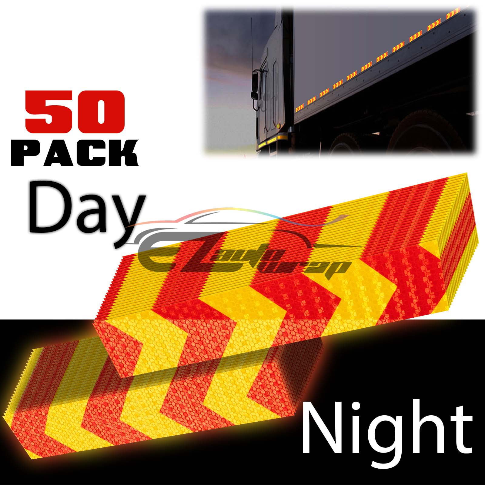 DOT-C2 Conspicuity Arrow Reflective Tape Strip 1 Foot Safety Warning ...