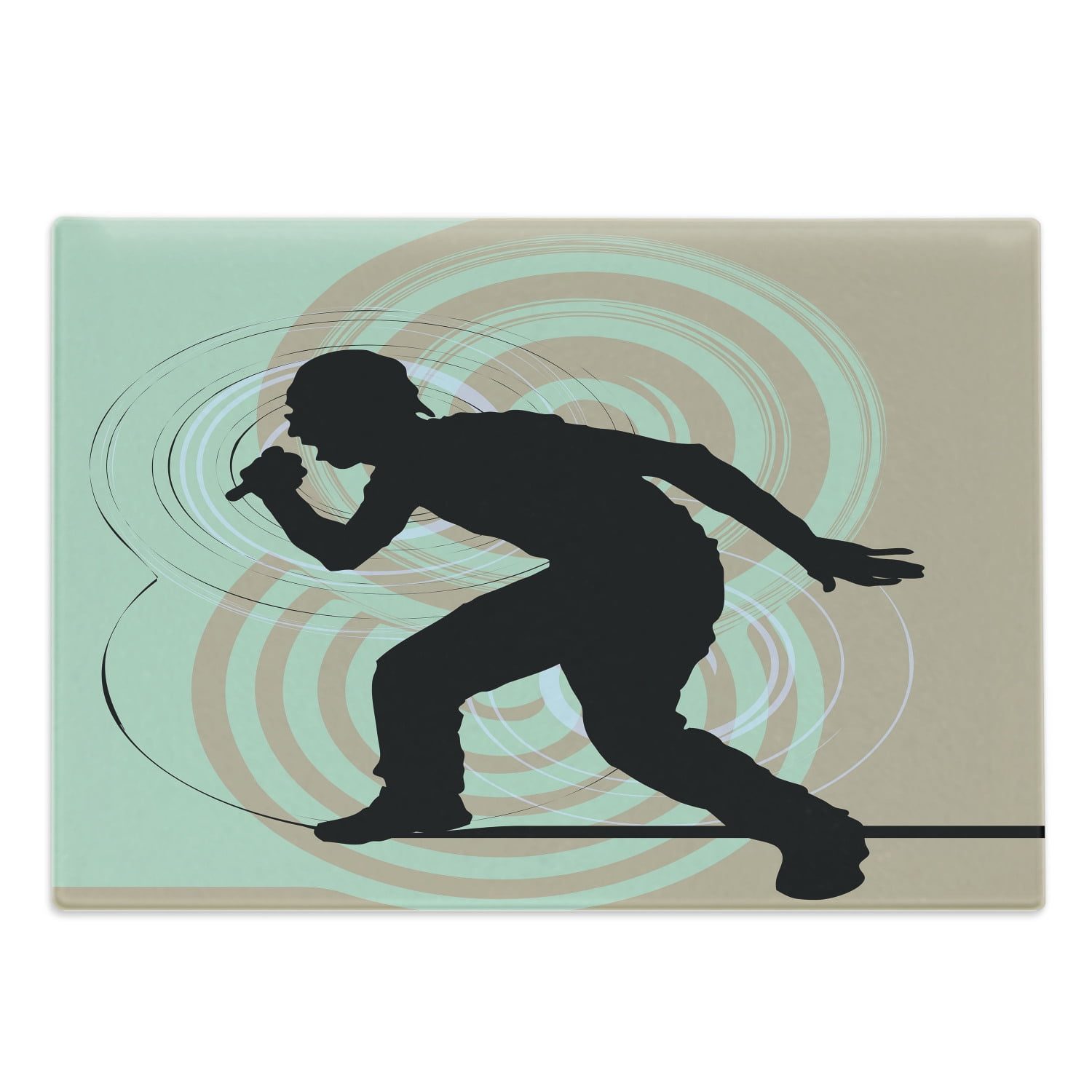 Hip Hop Cutting Board, Rap Musician with Microphone Silhouette Singing ...