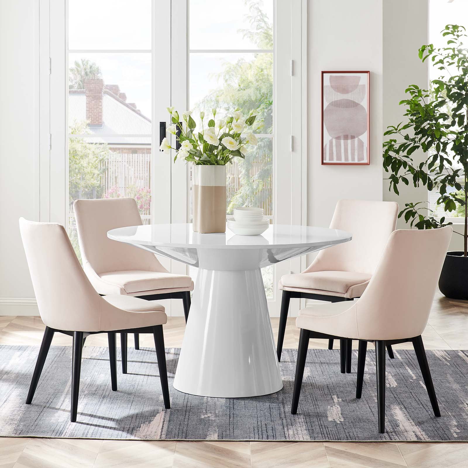 Modway Provision 47" Round Dining Table in White - Walmart.com