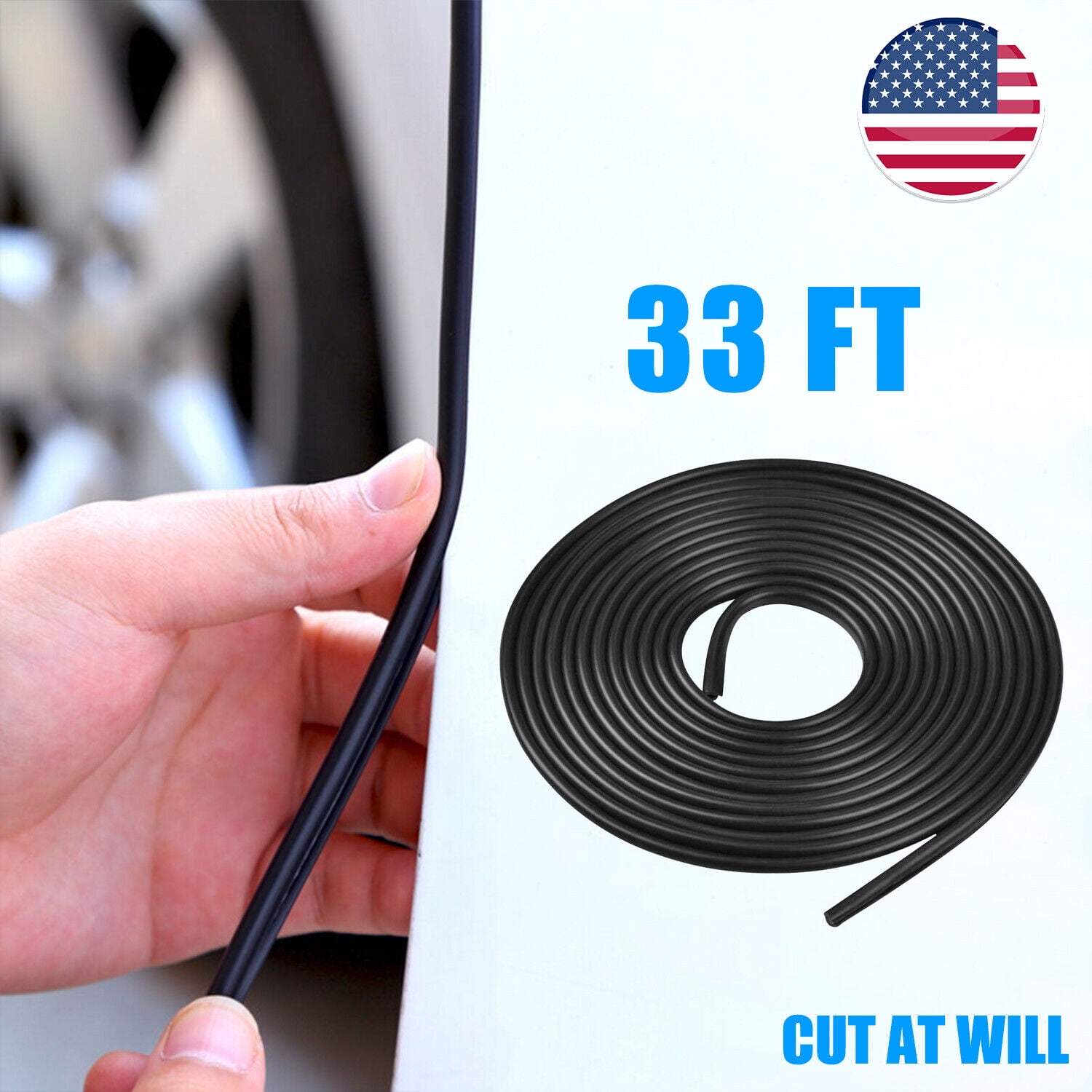 33ft U Shape Rubber Seal Car Door Edge Guard Molding Trim Protectors ...