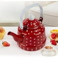 Enamel Tea Kettle - Stovetop Teapot with Handle 1.1 Quart Fast Heating ...